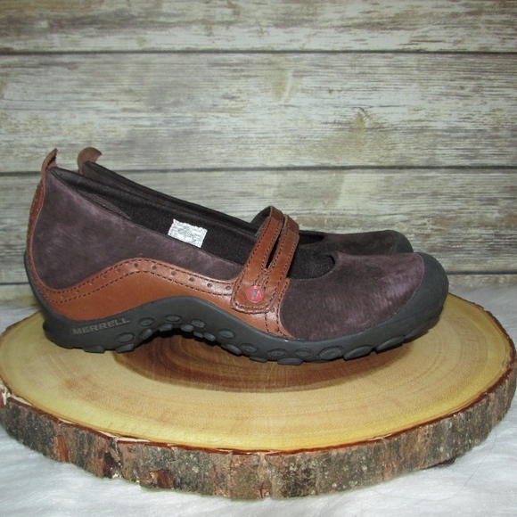 Merrell | Shoes | Merrell Plaza Bandeau Brown Mary Jane Wedges | Poshmark
